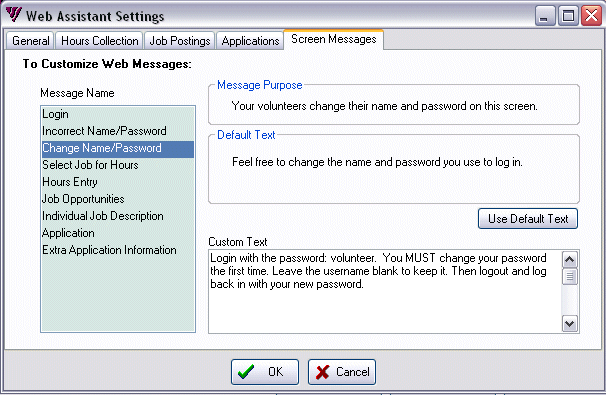 Web Assistant Admin: Volunteer Center SETUP - Volunteer Software